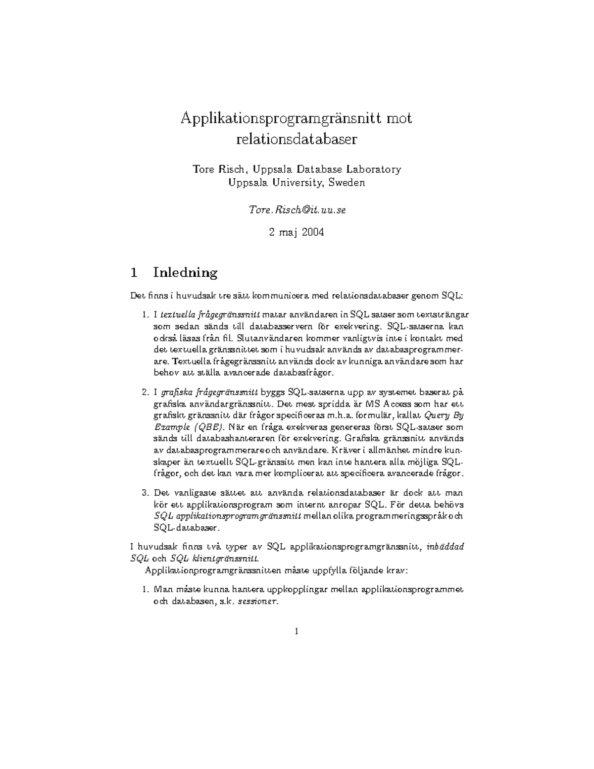 Api SQL asdfawer asdfewr - Applikationsprogramgr ̈ansnitt mot ...