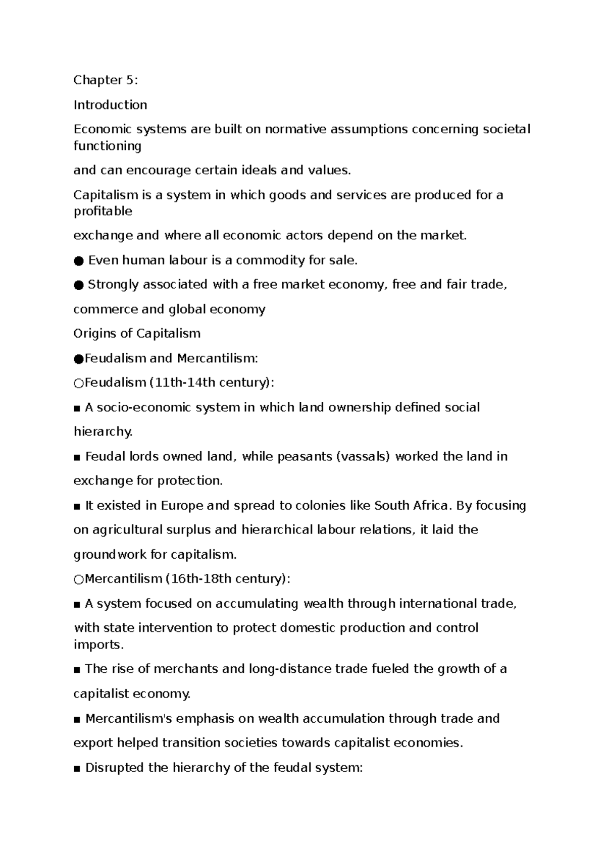 Chapter 5 - Macro - Chapter 5: Introduction Economic systems are built on normative assumptions ...