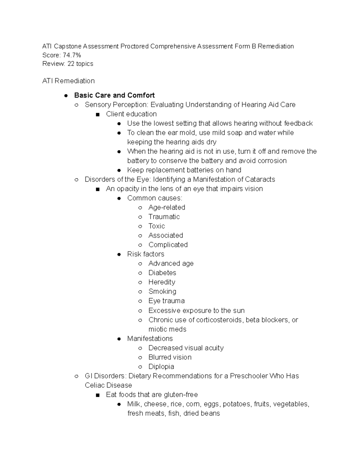 ATI remediation upload 2 - ATI Capstone Assessment Proctored ...