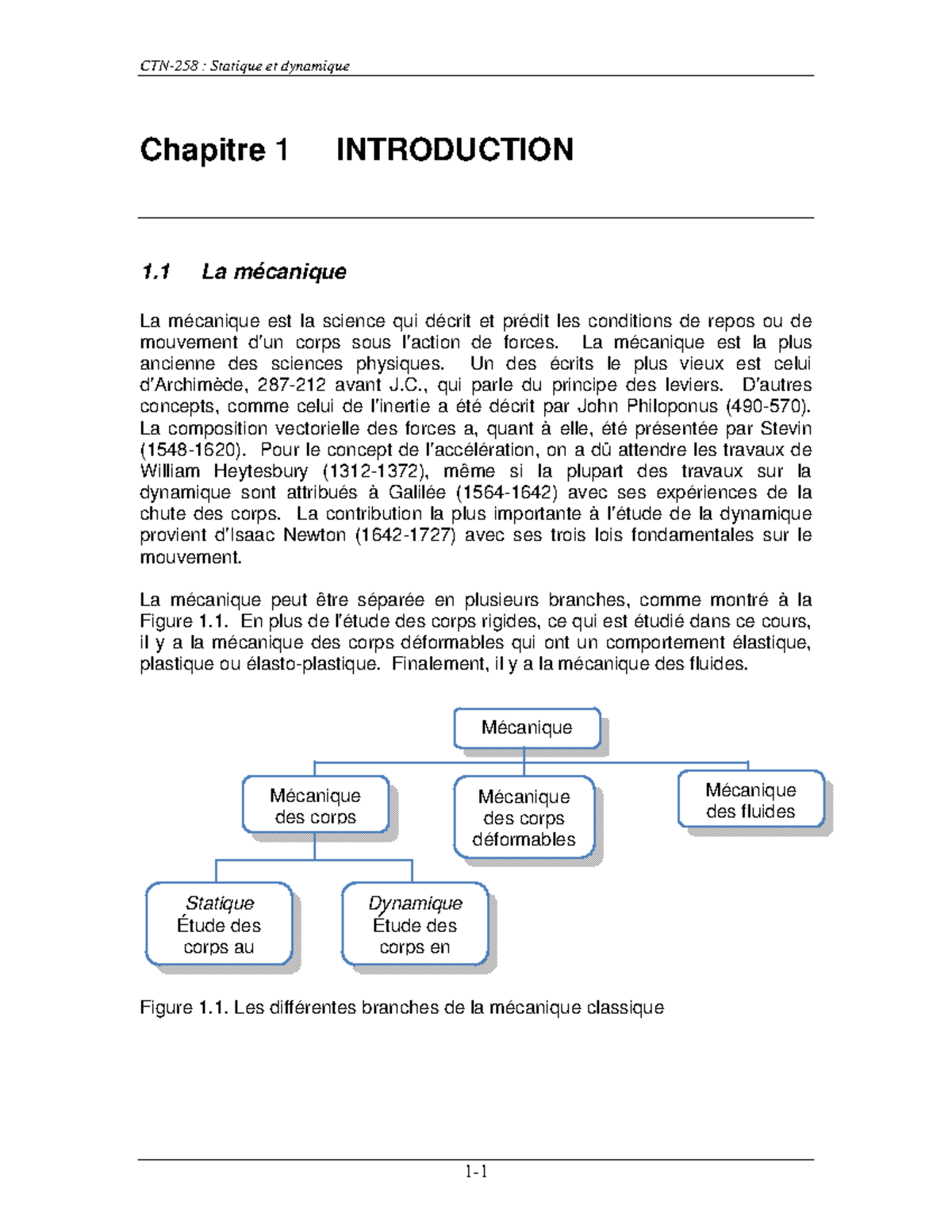 Chapitre 1 - Statique et dynamique - CTN-258 : Statique et dynamique ...