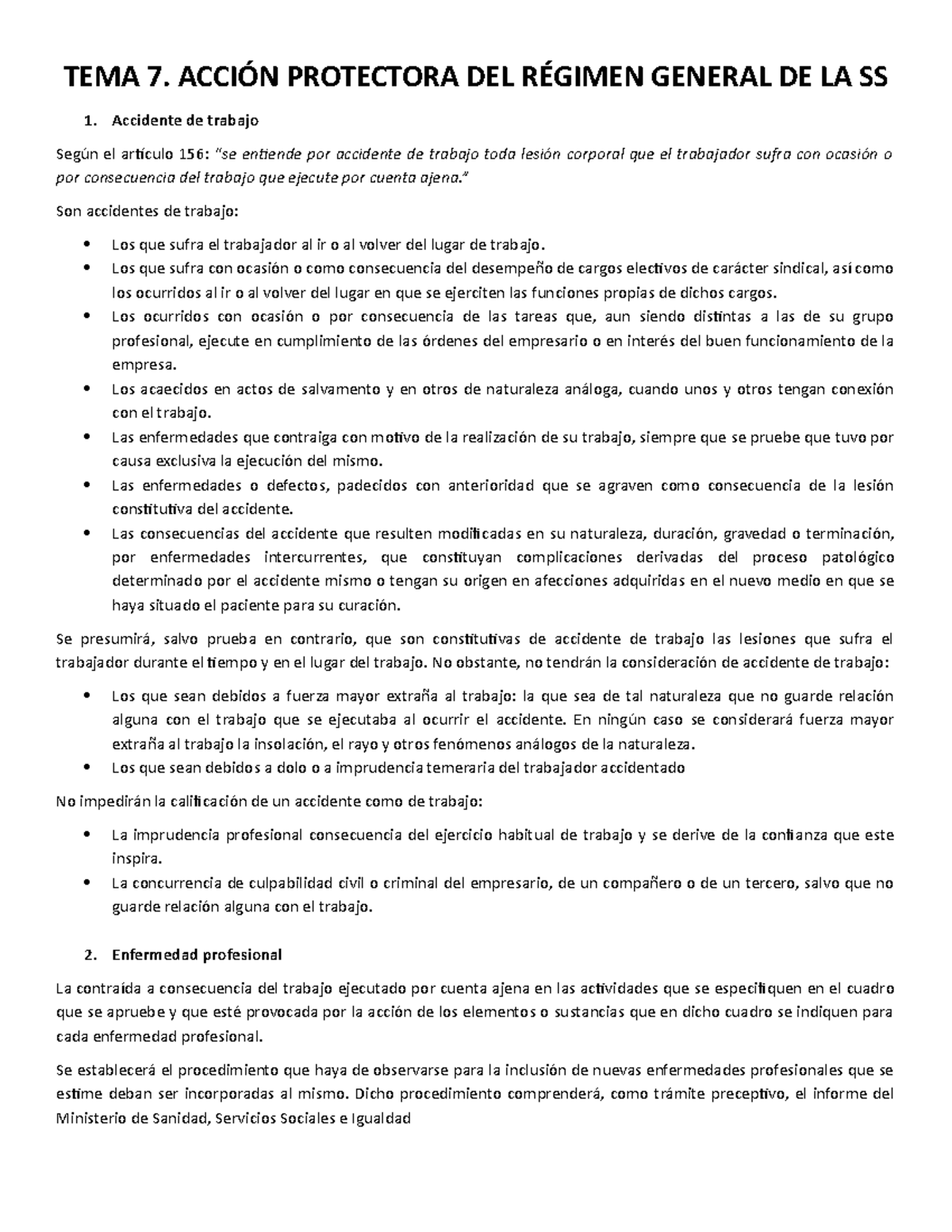 TEMA 7 - TEMA 7. Derecho laboral - TEMA 7. ACCIÓN PROTECTORA DEL ...