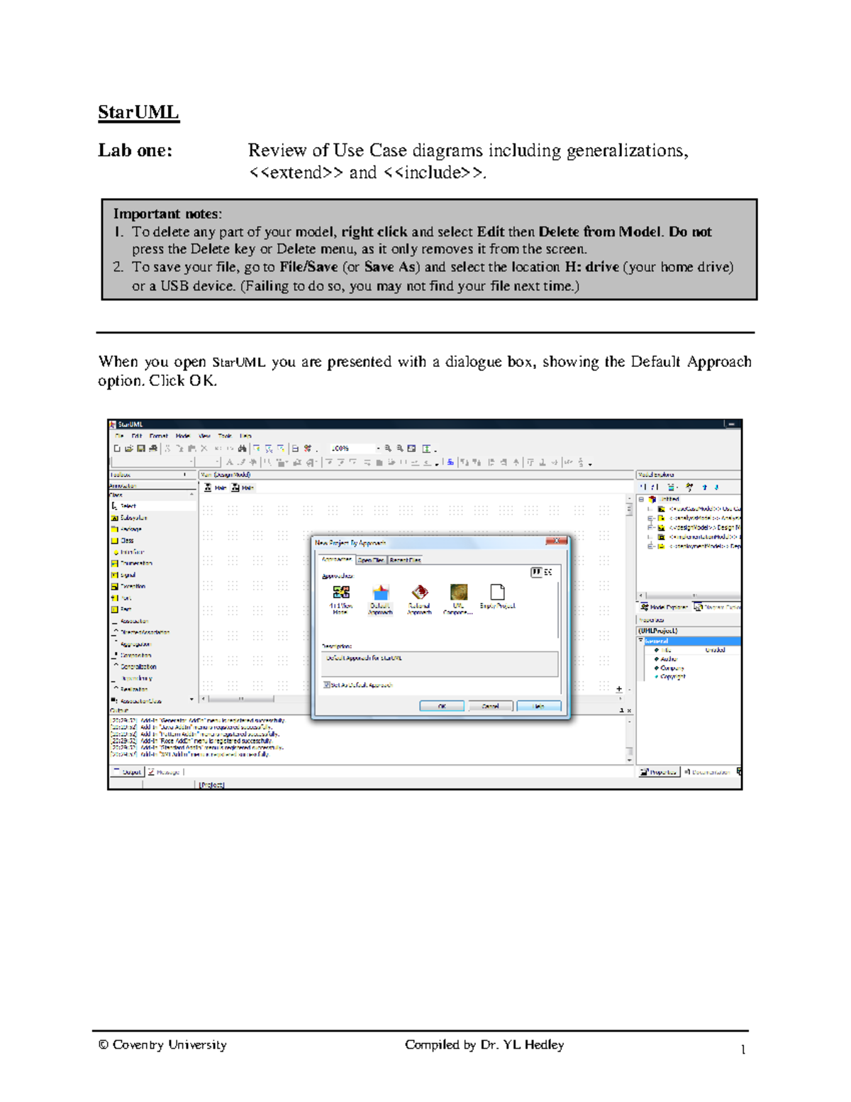 Star UML 1 - Review - Lecture notes 3 - StarUML Lab one: Review of Use ...