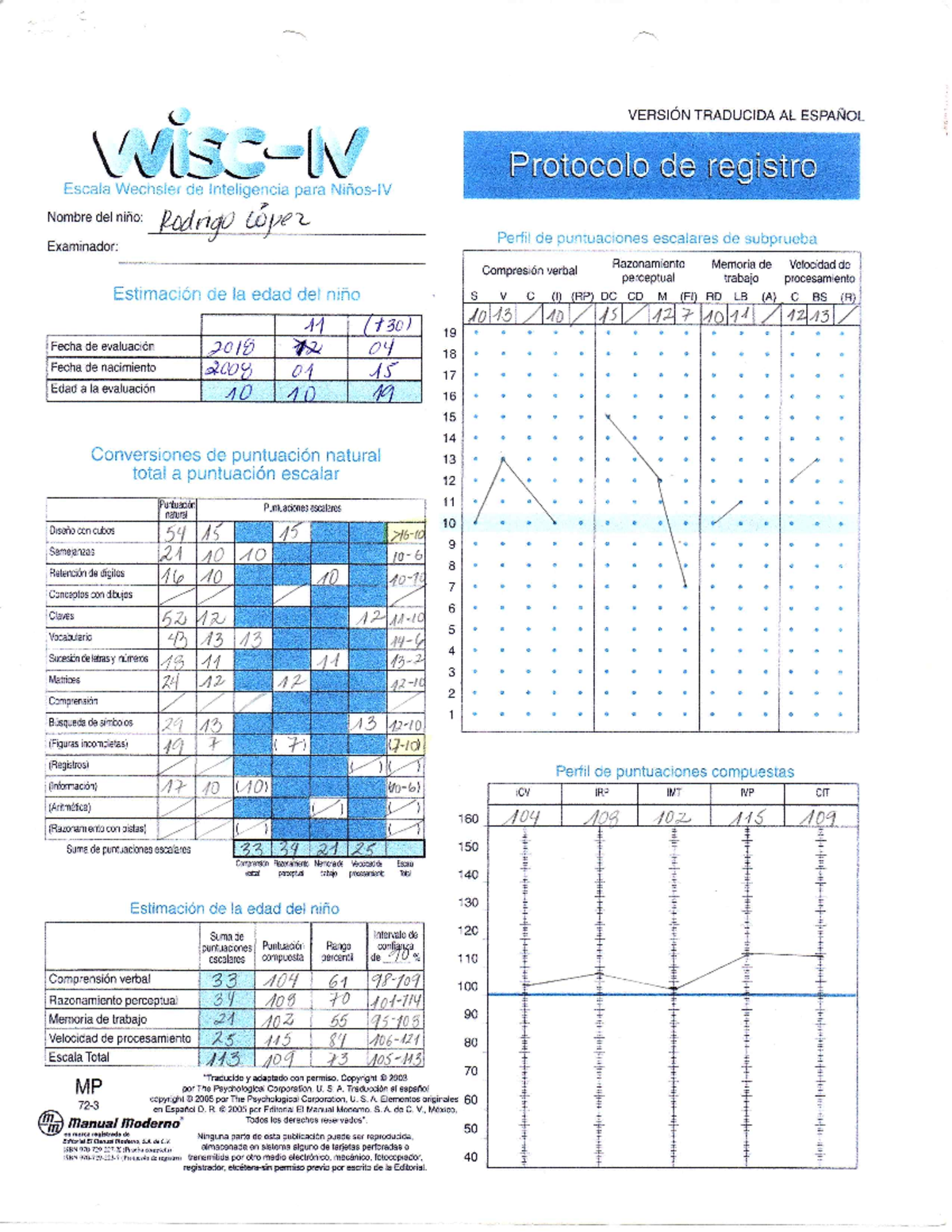 2-WISC-IV Prueba DE Inteligencia - Psicologia - Studocu