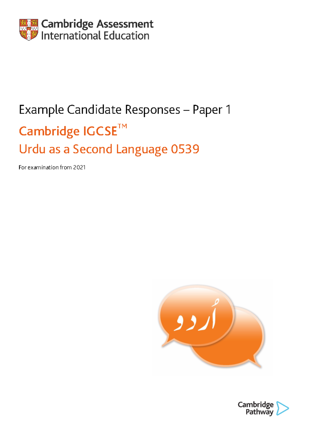 0539 Example Candidate Responses (for examination from 2021 ...
