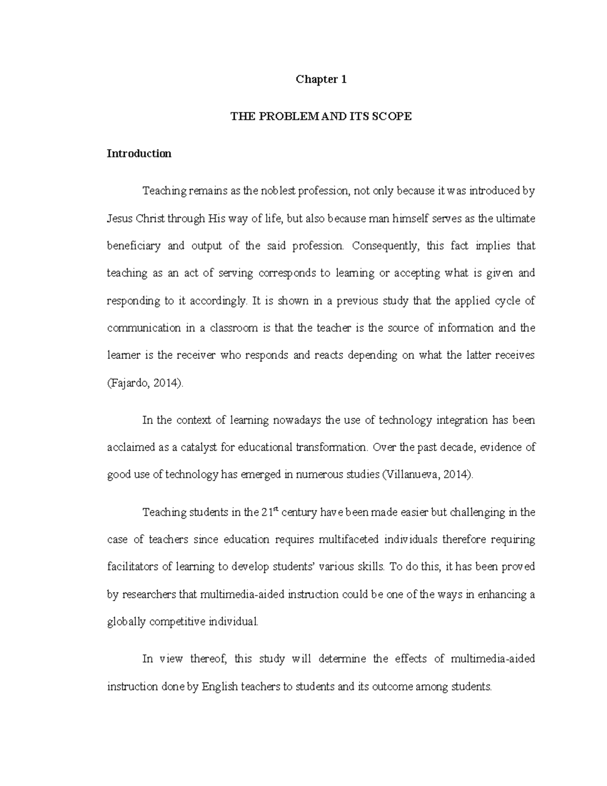 Chapter 1 3 research proposal - Chapter 1 THE PROBLEM AND ITS SCOPE ...