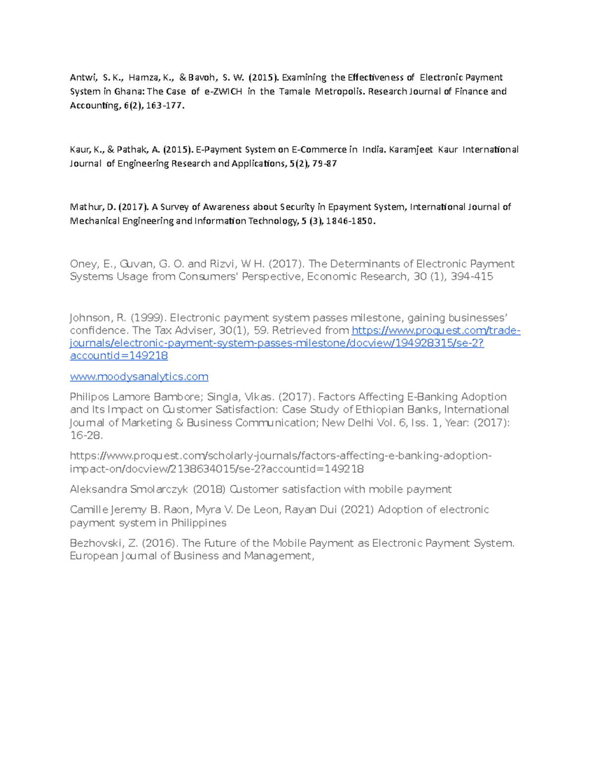 Chapter 2 RRL - A sample summary of our related literature - Antwi, S ...