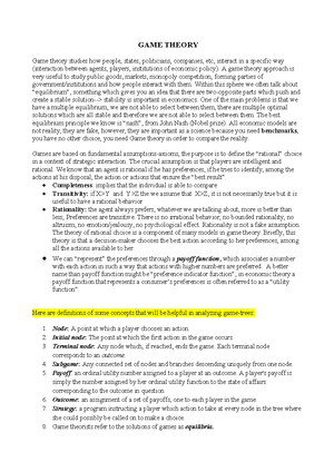 PS1 Game Theory 2022-23 - Game Theory Problem set 1 Francesca Marazzi ...