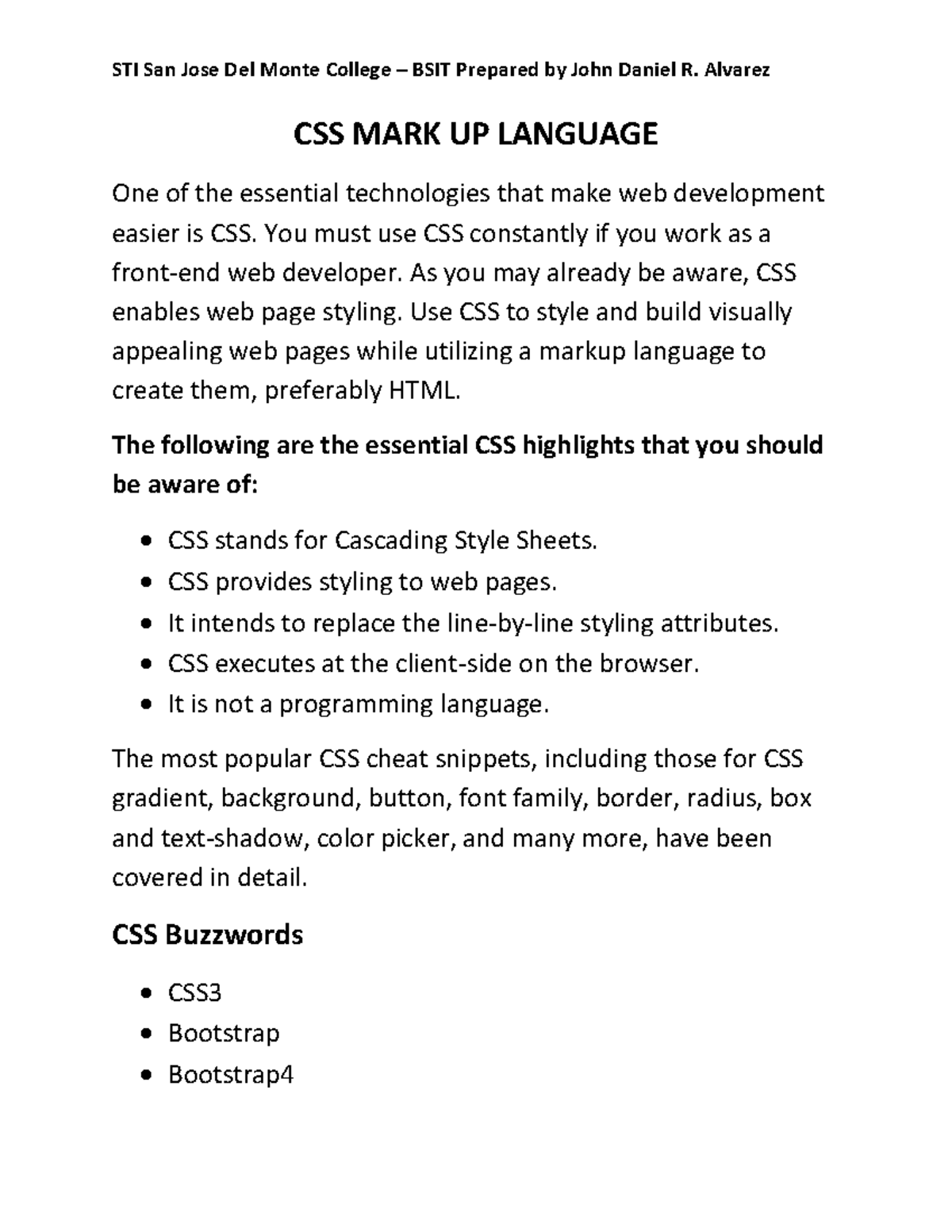 CSS Mark Up Language - CSS MARK UP LANGUAGE One of the essential technologies that make web ...