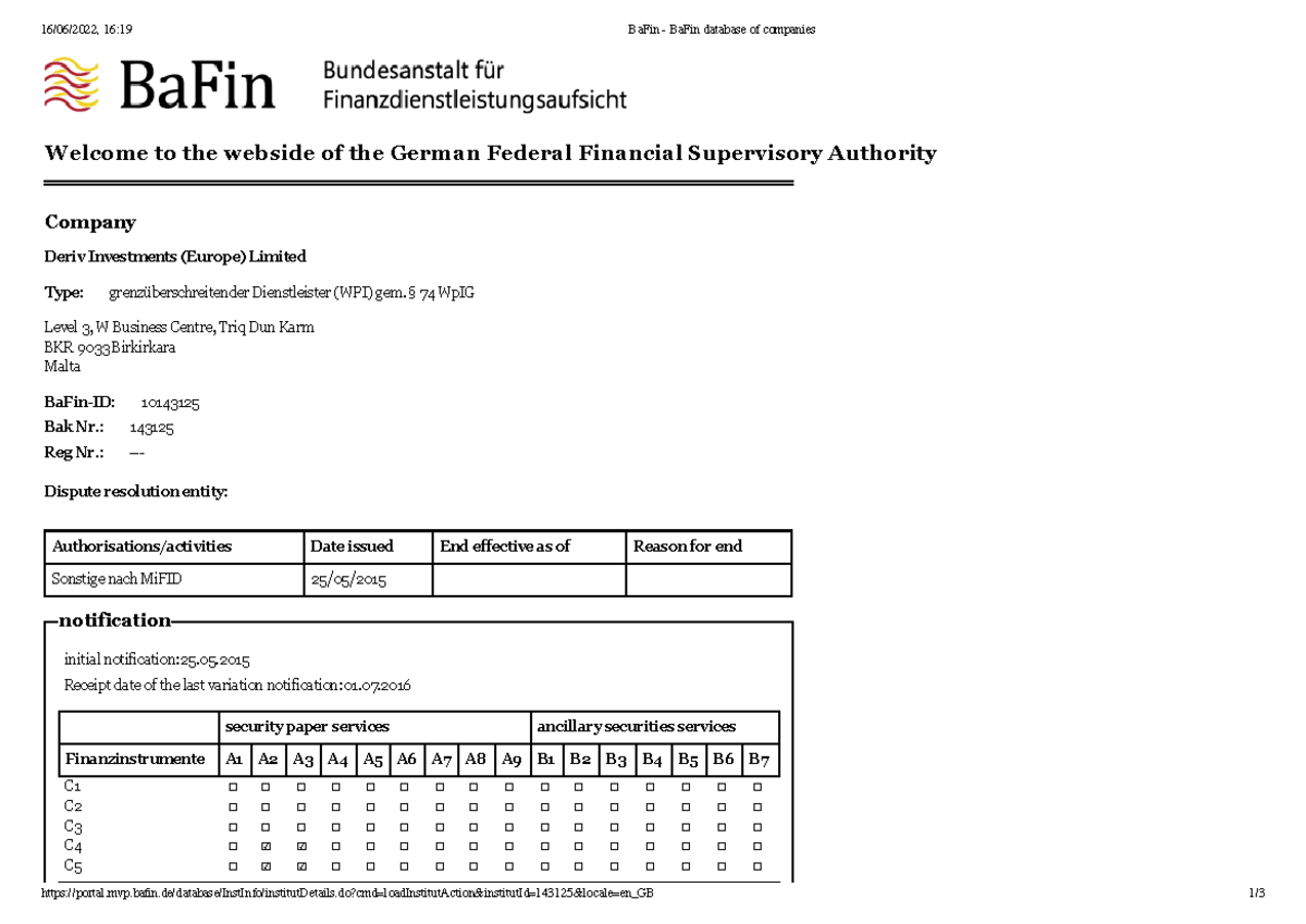 Germany - 16/06/2022, 16:19 BaFin - BaFin database of companies - Studocu