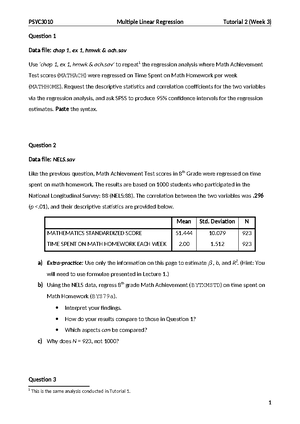 PSYC3010 lecture 10 revised for 2020 students notes - Lecturer: A/Prof ...
