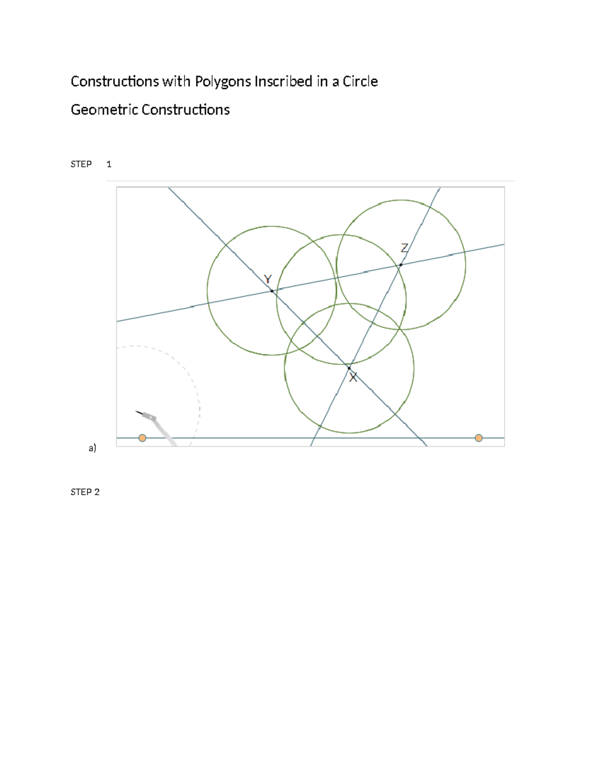 Constructions with Polygons Inscribed in a Circle - b) The triangle ...
