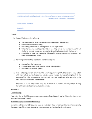Assignment 7 - download - Module 7 – Care Planning/ Restorative Care ...
