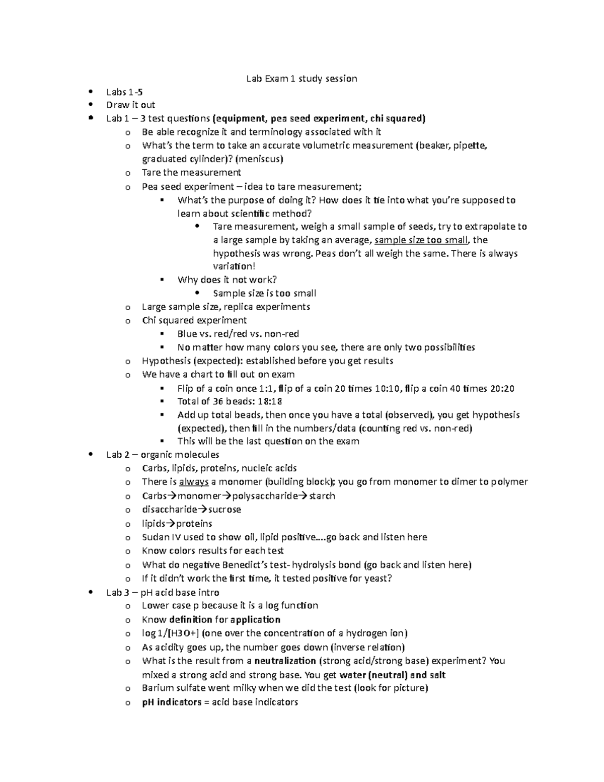 Lab exam 1 - lab exam 1 review - Lab Exam 1 study session Labs 1- Draw ...