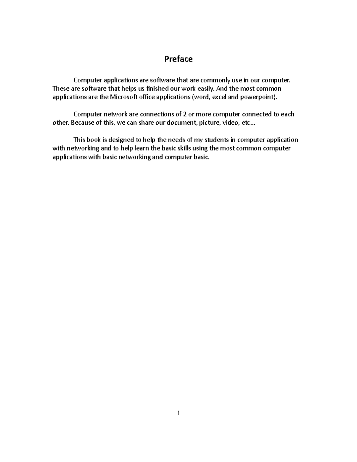 Table of Contents - cwts 2 - Preface Computer applicaions are sotware ...