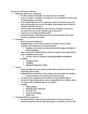 Art Therapy Techniques notes - Art Therapy Techniques Evoking ...