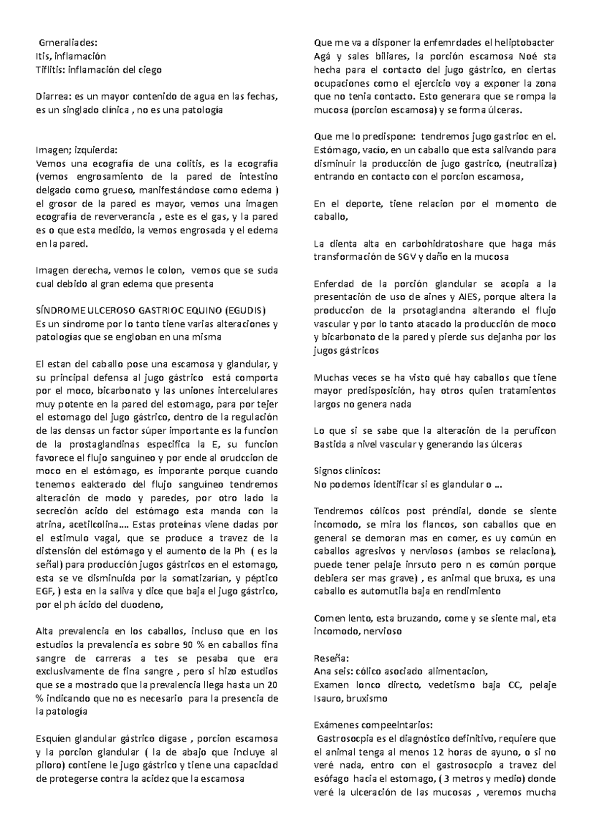 Abdomen agudo equinos - apunte - Grneraliades: Itis, inflamación ...