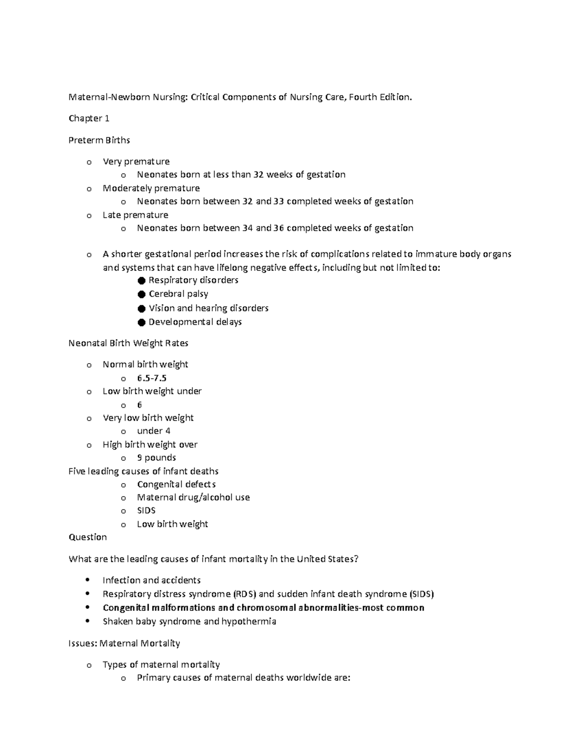 Week 1-2 outline - notes - NUR 242 - ECPI University - Studocu
