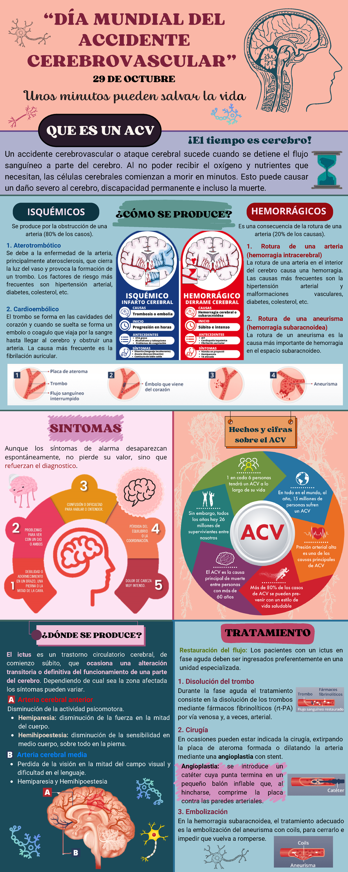 DIA Mundial DEL ACV - infografía de los accidentes cerebrovascular ...