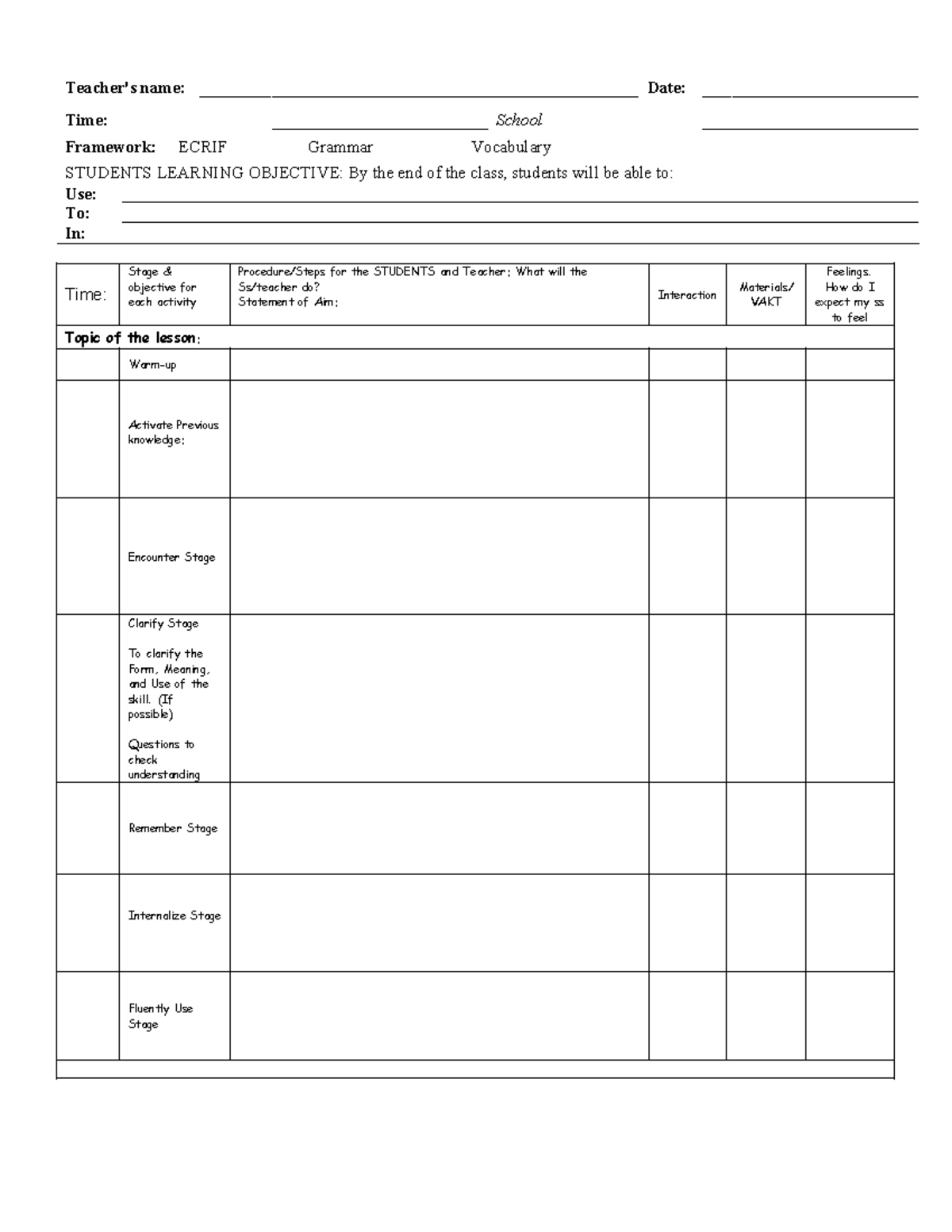 Copia de Ecrif - Template (24) - Teacher's name: Date: Time: School ...