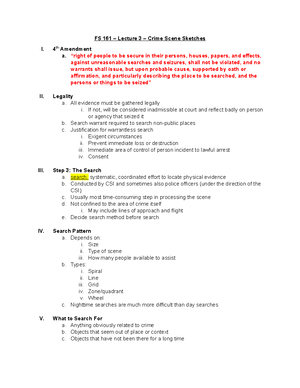 Notes on Crime Scene Investigation - The process of gathering ...