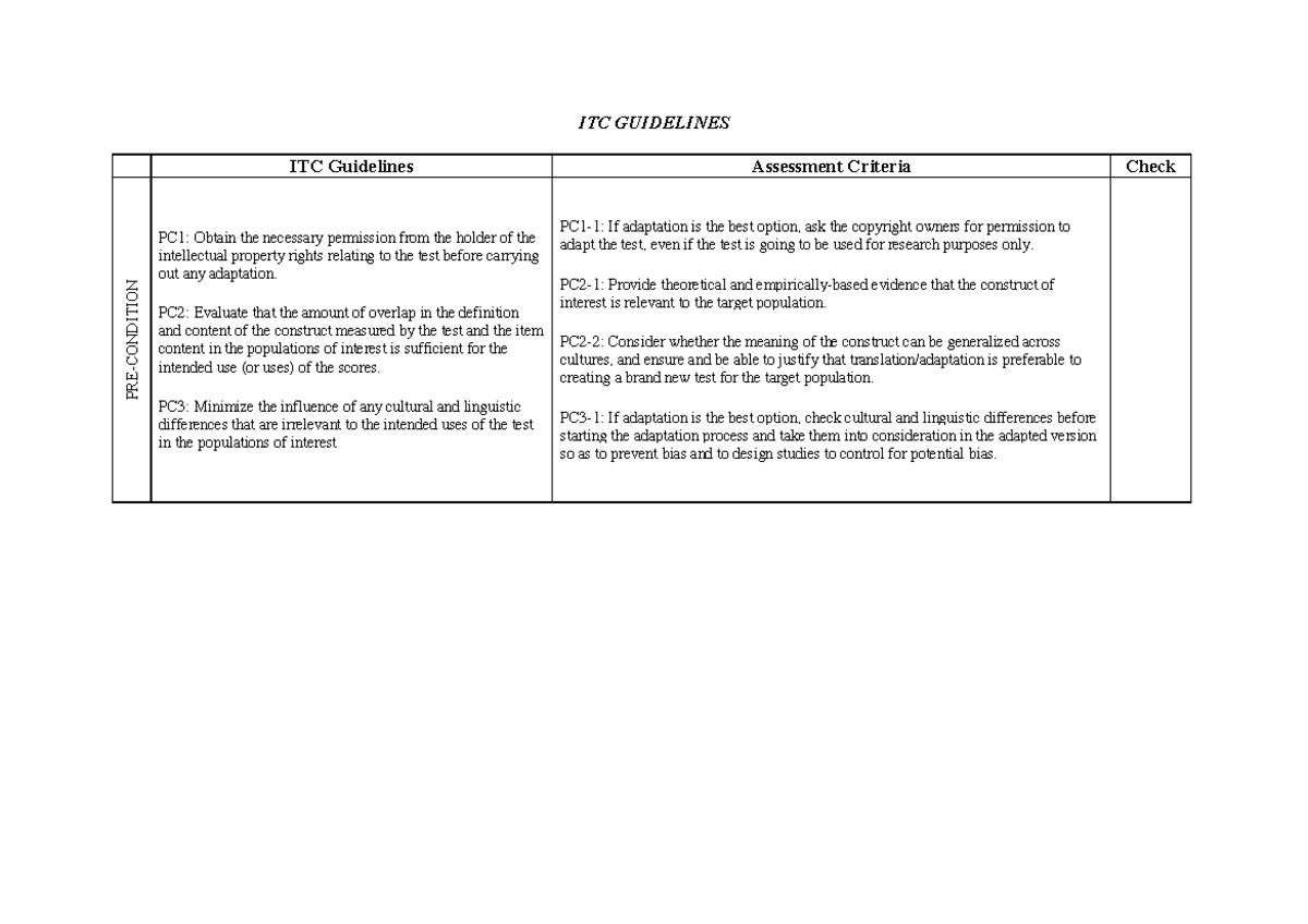 ITC Guidelines - Adaptasi Alat ukur Psikologi - ITC GUIDELINES ITC ...