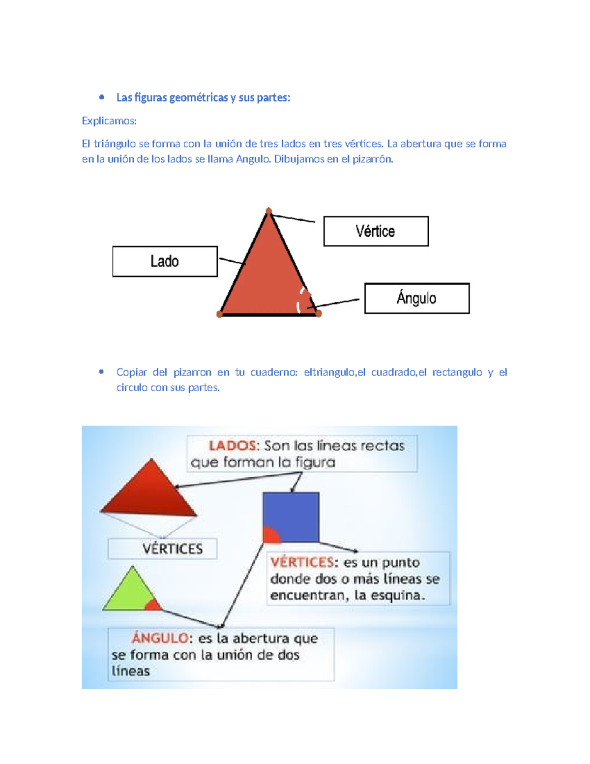 Las figuras geométricas y sus partes - Las figuras geométricas y sus ...