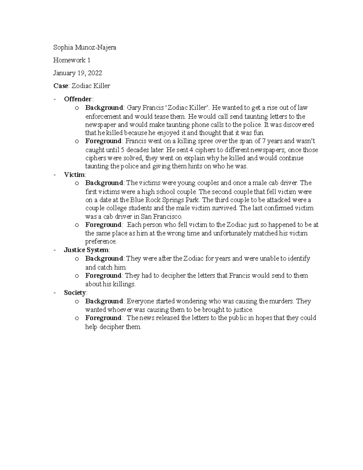 Wk 1 Hw - work - Sophia Munoz-Najera Homework 1 January 19, 2022 Case ...
