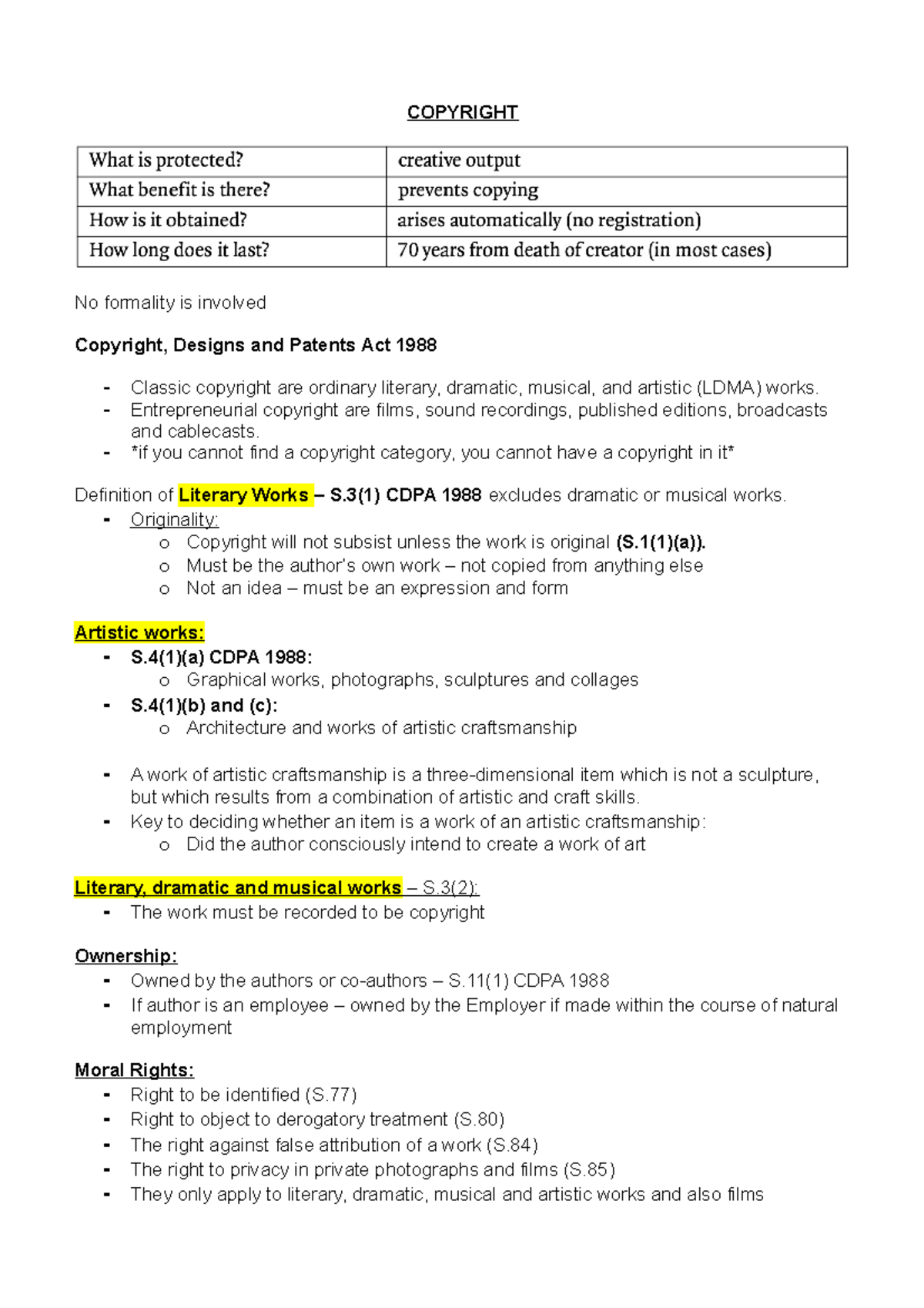 Copyright Revision - COPYRIGHT No formality is involved Copyright ...