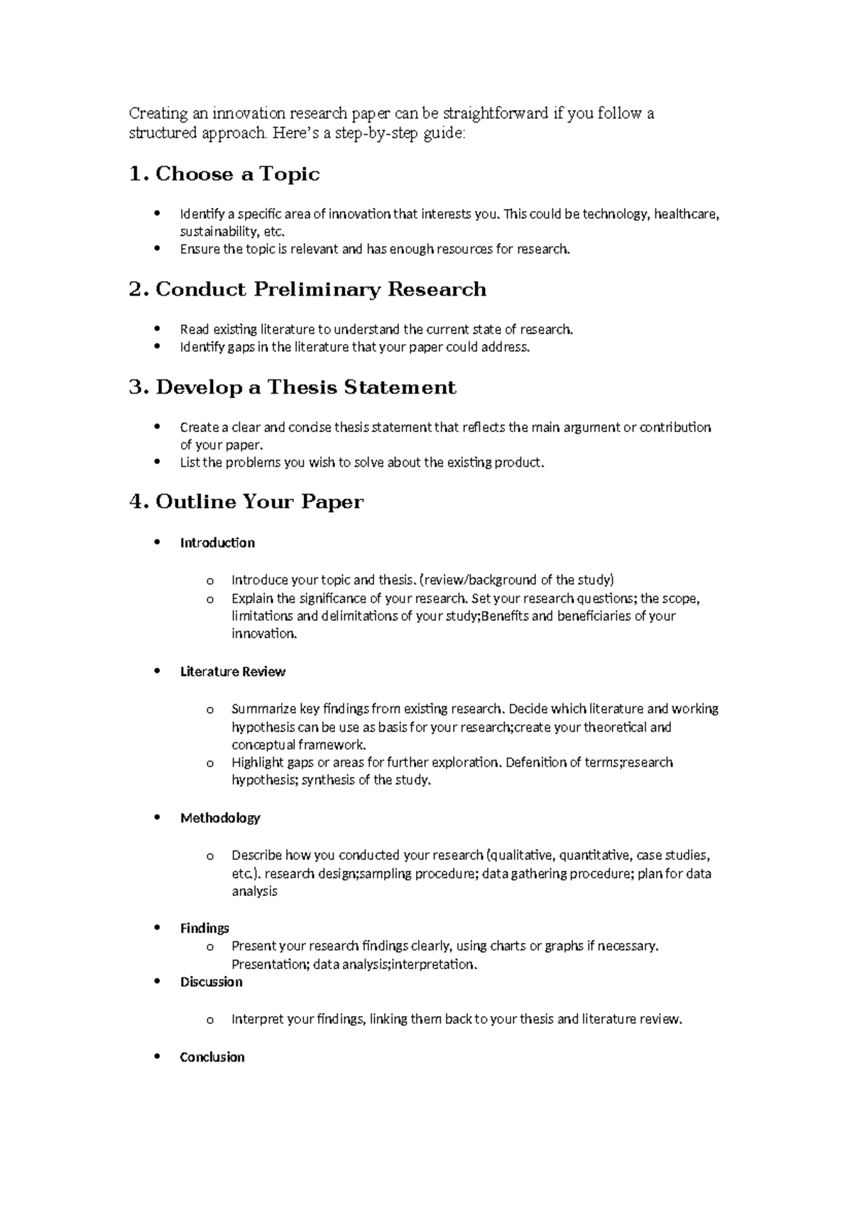 Creating an innovation research paper can be strai - Here’s a step-by ...