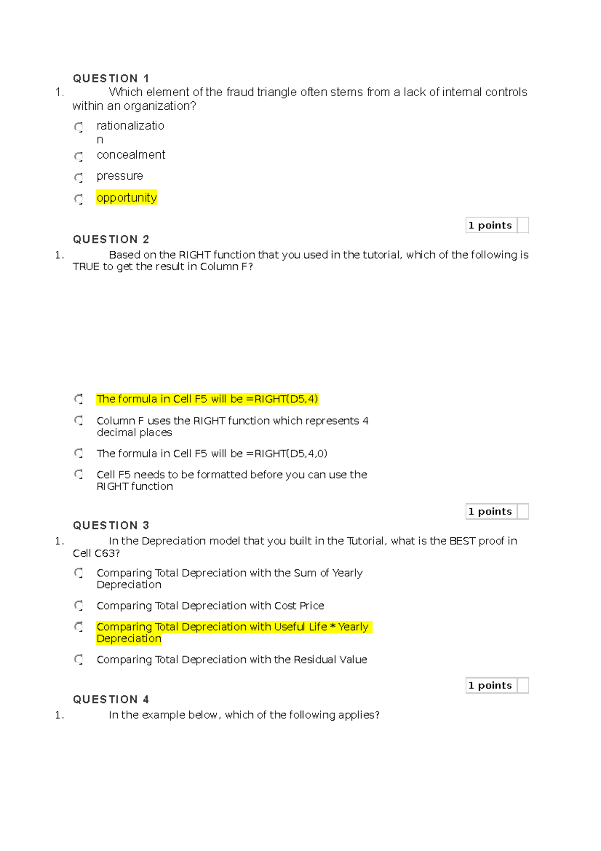 Mid exam 2 21 April 2018, questions and answers - QUESTION 1 1. Which ...