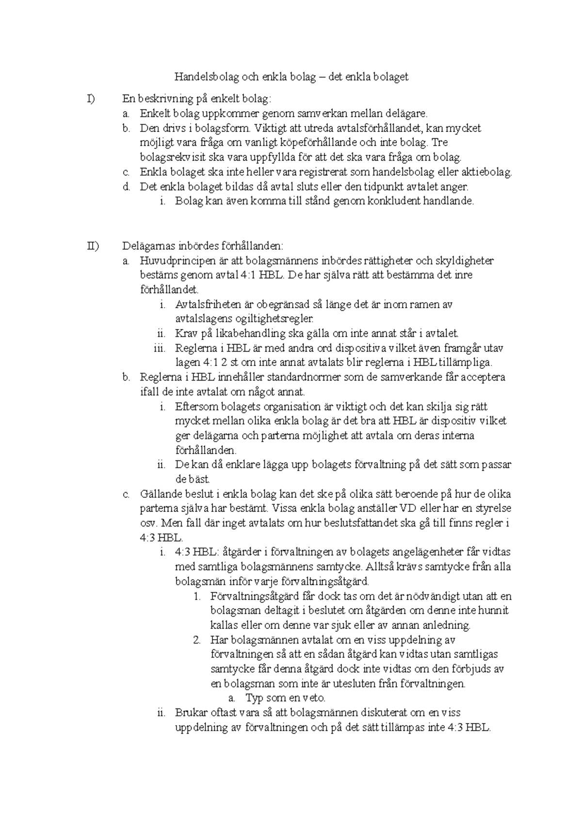 Handelsbolag och enkla bolag - det enkla bolaget - Enkelt bolag ...