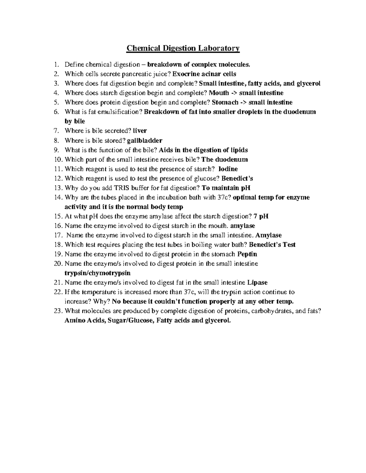 Chemical Digestion revised - Chemical Digestion Laboratory Define ...