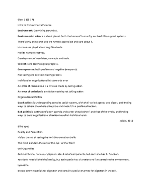 EVR - Final Exam Study Guide - Spring 2023 EVR 1001 Introduction to ...