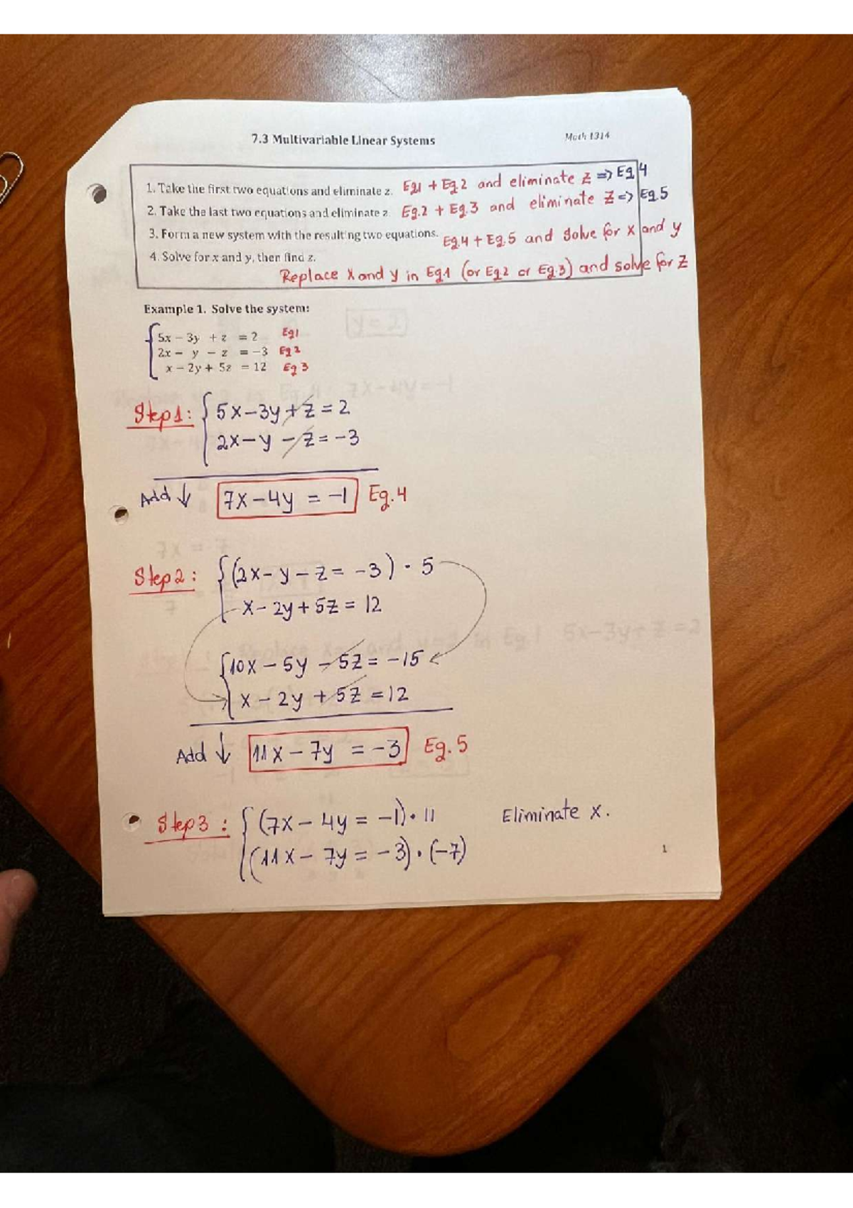 Multivariable linear systems - MATH 1314 - Studocu