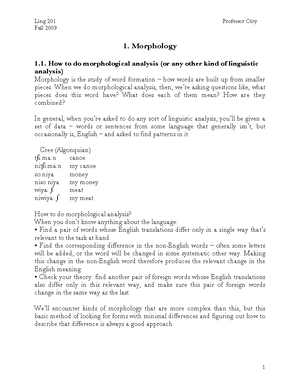 Morphology practice with answers - Practice Exercises in Morphology Linguistics 201 Free and ...