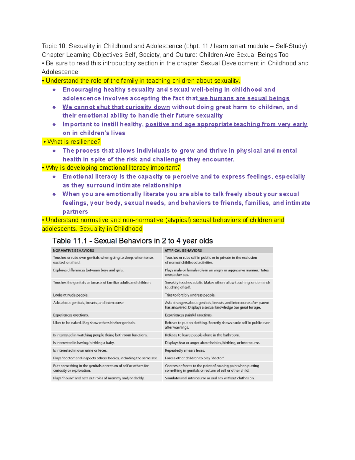 HDE 12- COPY Final - Topic 10: Sexuality in Childhood and Adolescence (chpt. 11 / learn smart ...