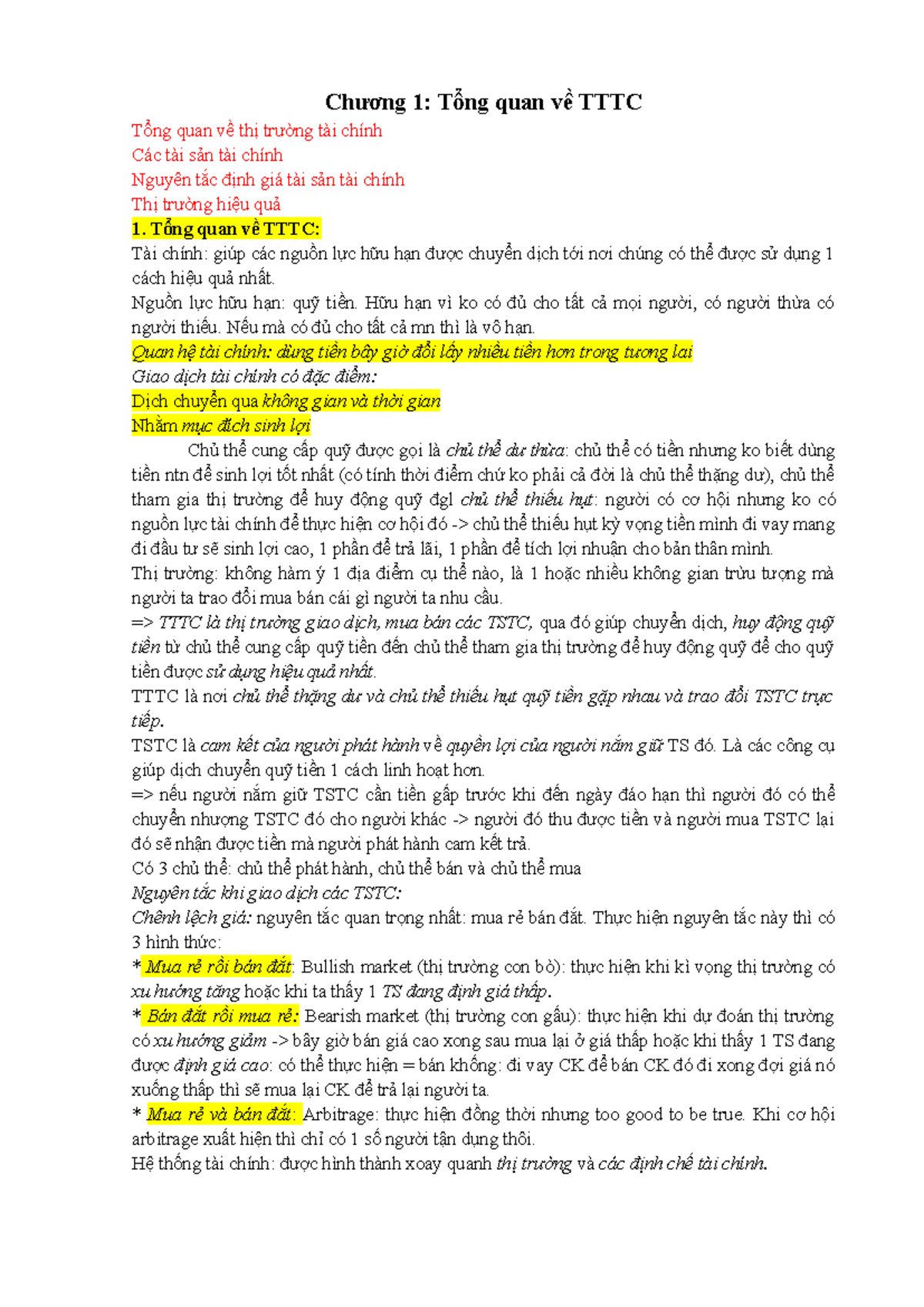 Chương 1 Tổng quan về TTTC - Chương 1: Tổng quan về TTTC Tổng quan về ...