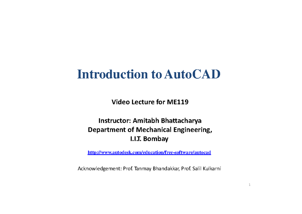Autocad 1 Auto Use And Tools Pdf 1 Introduction To Autocad Video