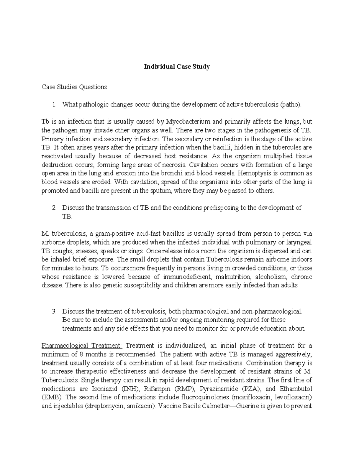 Individual Case Study Assignment - Individual Case Study Case Studies ...