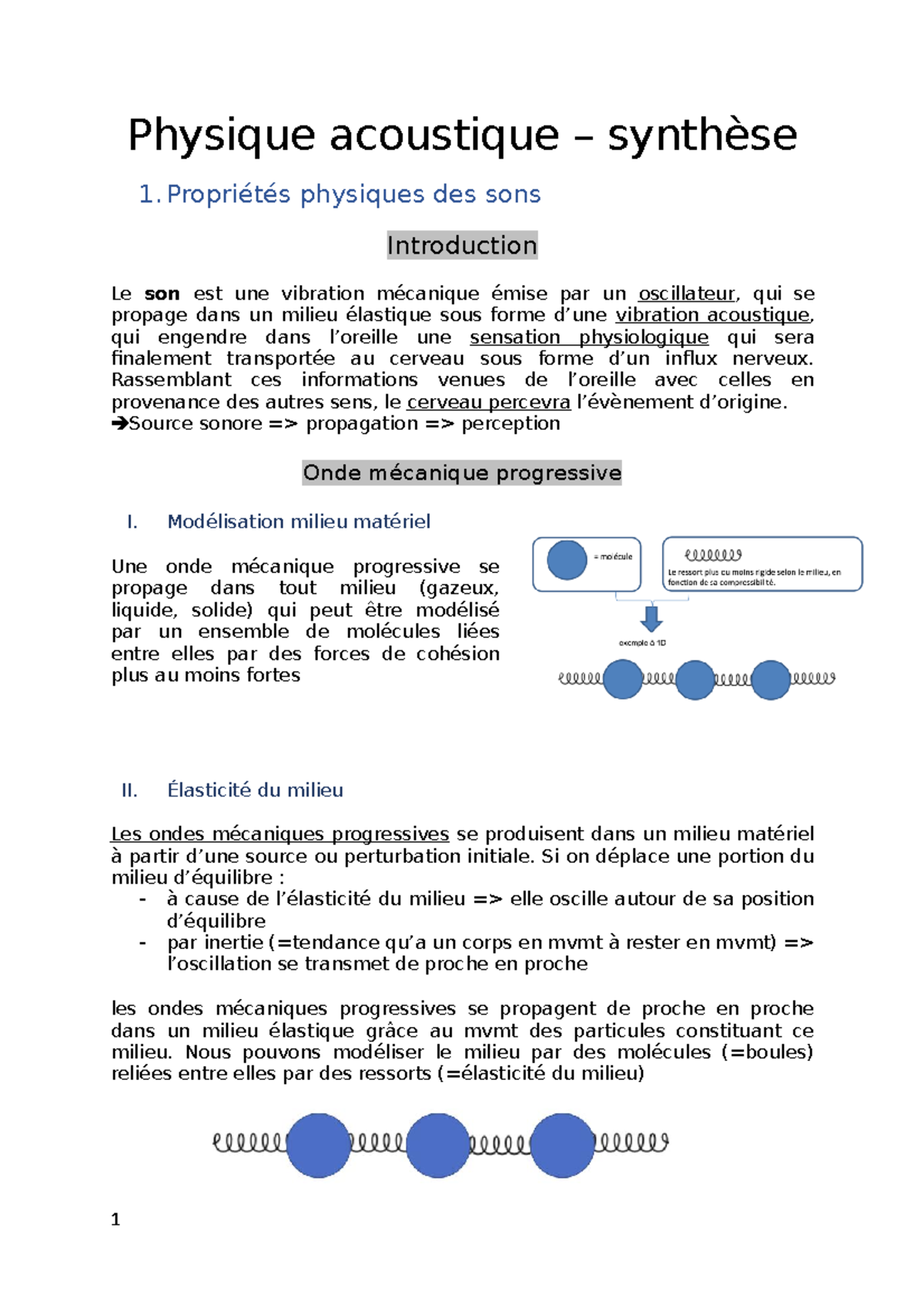 Physique acoustique - synthèse module 1 - Physique acoustique ...