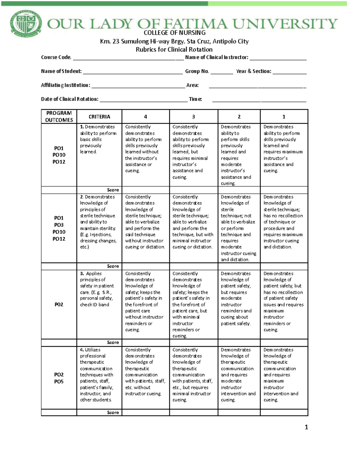 RLE- Rubric - Km. 23 Sumulong Hi-way Brgy. Sta Cruz, Antipolo City ...