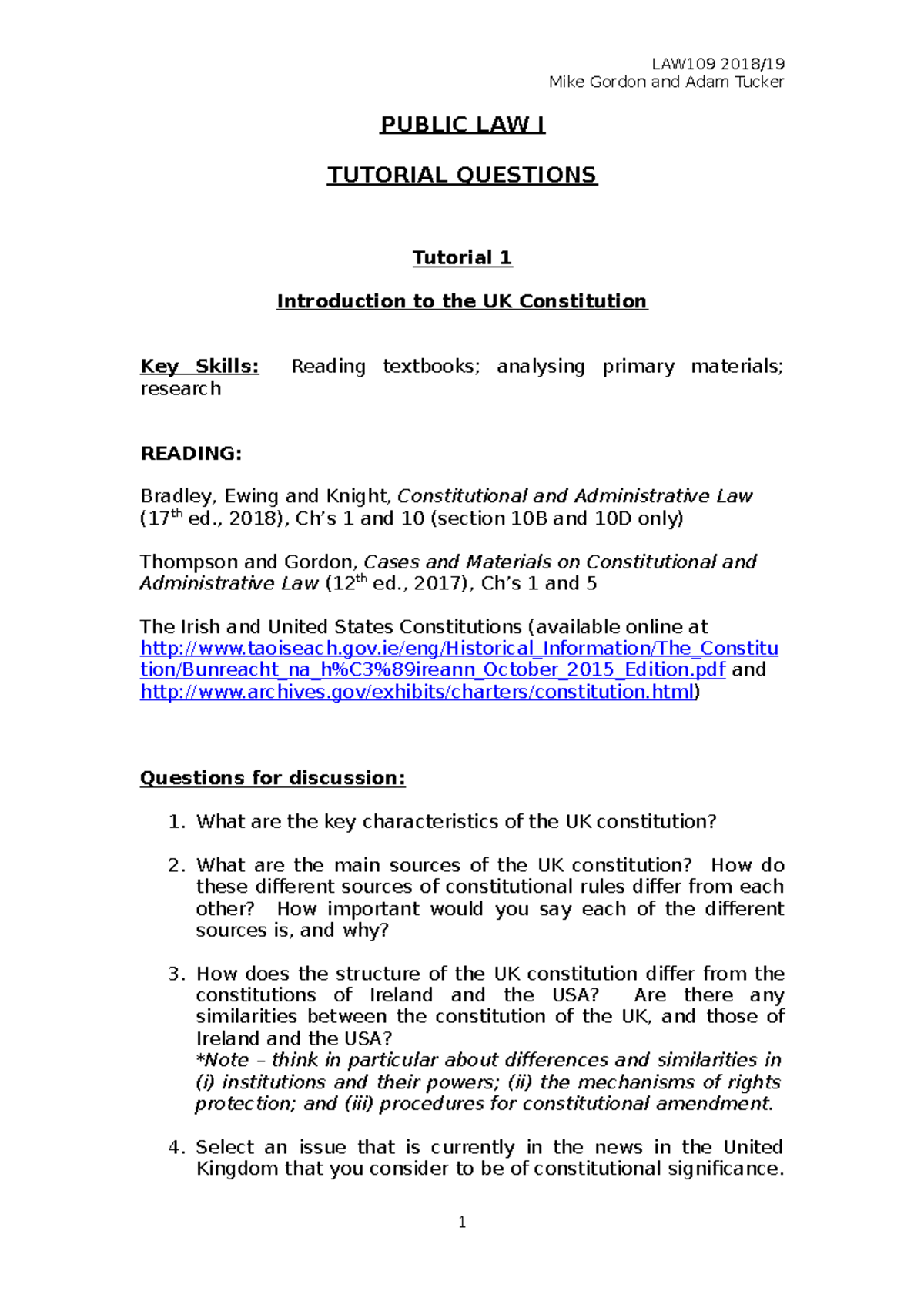 Tutorial 1 - Mike Gordon and Adam Tucker PUBLIC LAW I TUTORIAL ...