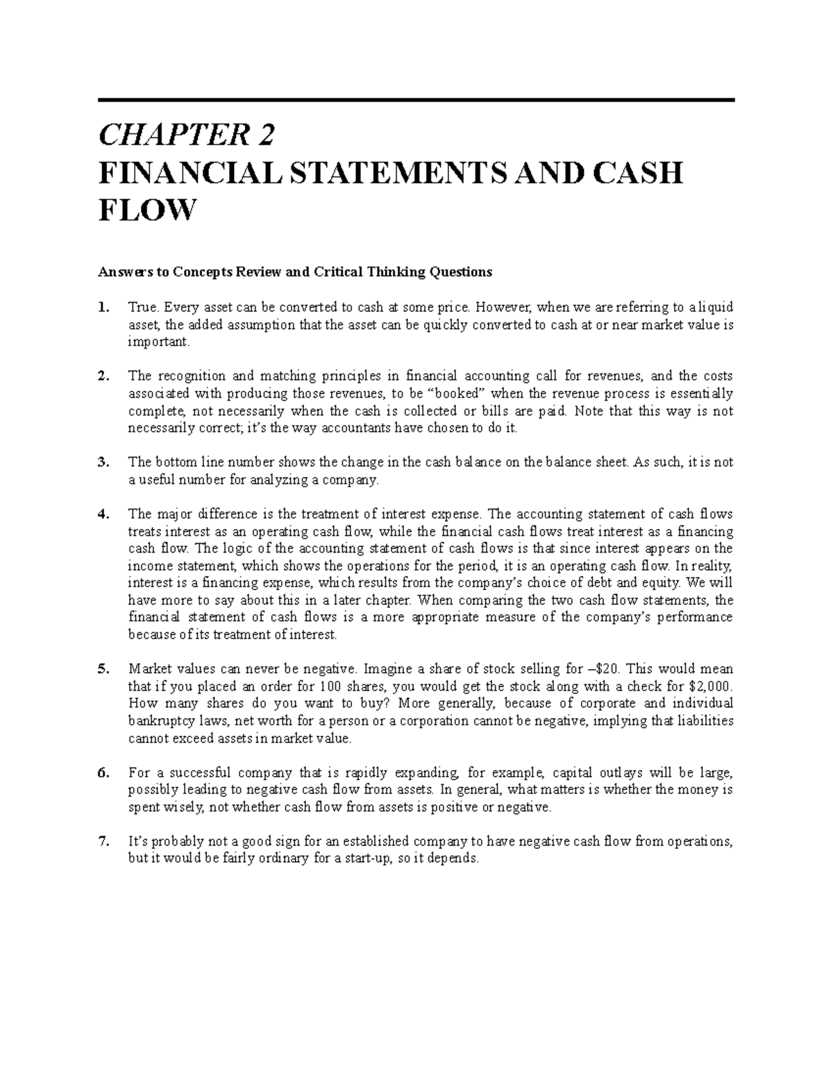Chapter-2 - Cool notes - CHAPTER 2 FINANCIAL STATEMENTS AND CASH FLOW ...