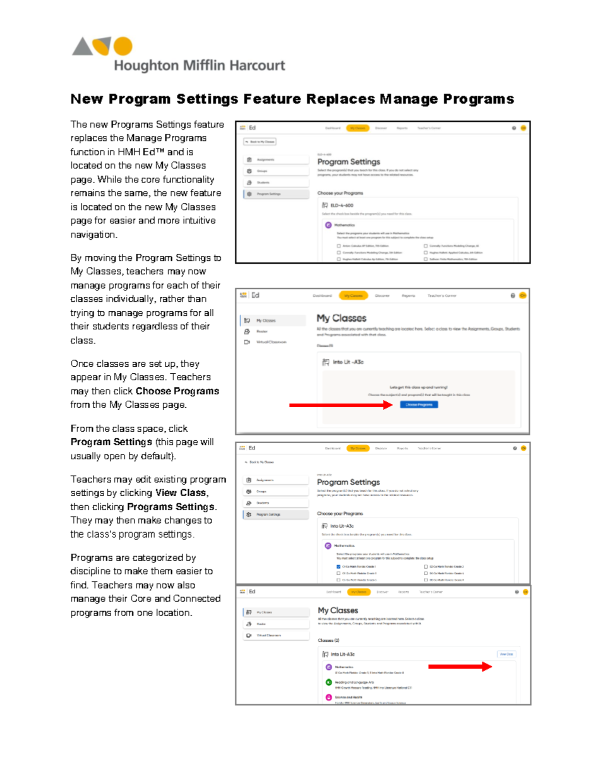 Program Settings - Nothing - New Program Settings Feature Replaces ...