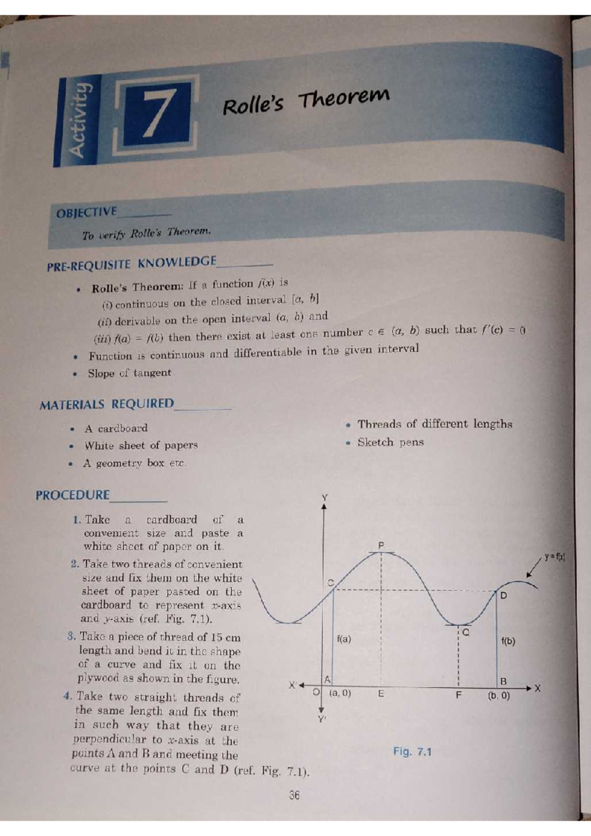 Activity 7 Roll's theorem - 7 Theorem OBJECTIVE To verify Theorem ...