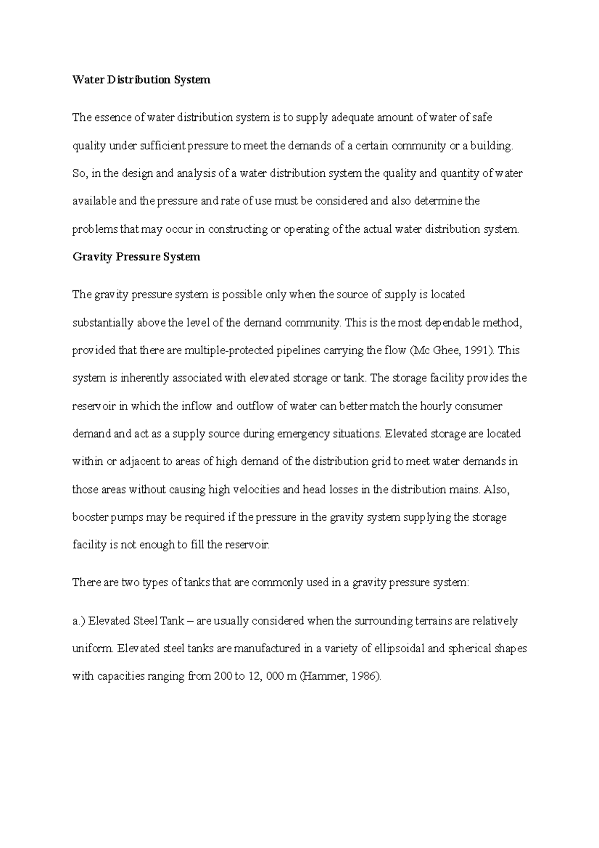 Module 2 Plumbing Materials, Fittings, Fixtures - Water Distribution ...