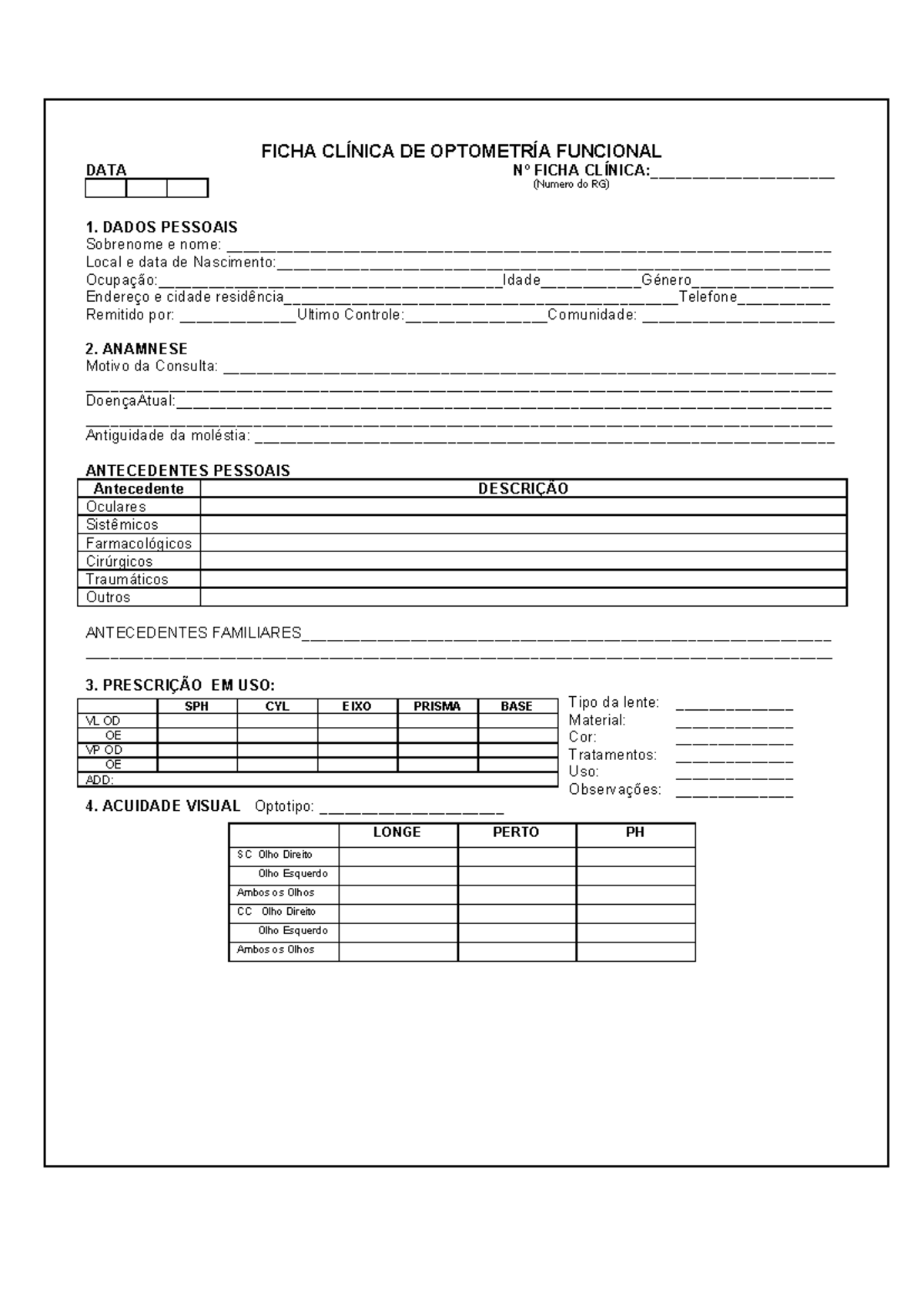 Ficha clinica . PDF - FICHA CLÍNICA DE OPTOMETRÍA FUNCIONAL DATA Nº ...