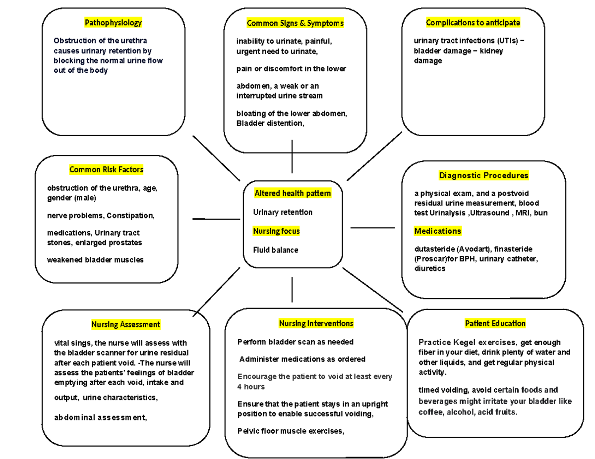 Urinary retention map - Rinry Altered health pattern Urinary retention ...