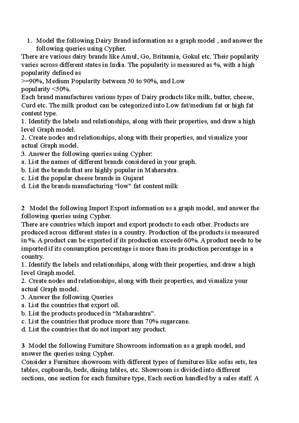 DT Practical Assignments - Model the following Dairy Brand information ...