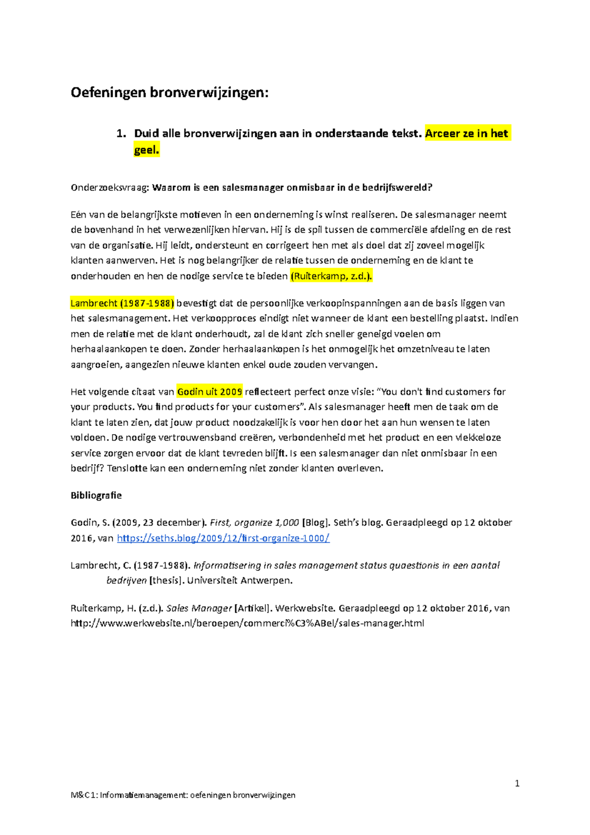 Oefeningen bronverwijzingen nieuw - Oefeningen bronverwijzingen: 1 ...